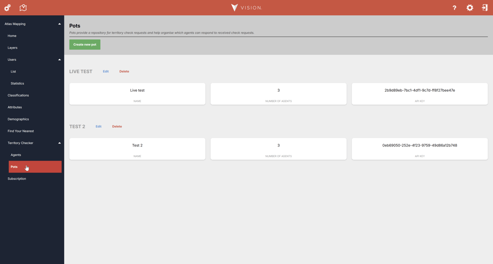 How to use set up Territory Checker, Pots and Agents